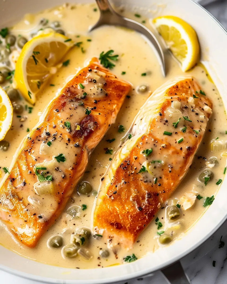 creamy lemon salmon piccata