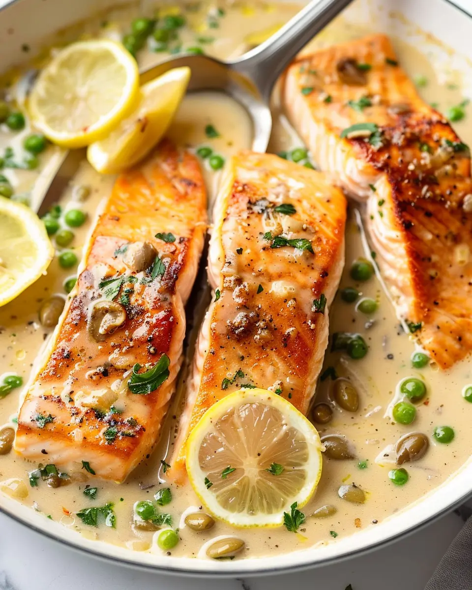 creamy lemon salmon piccata